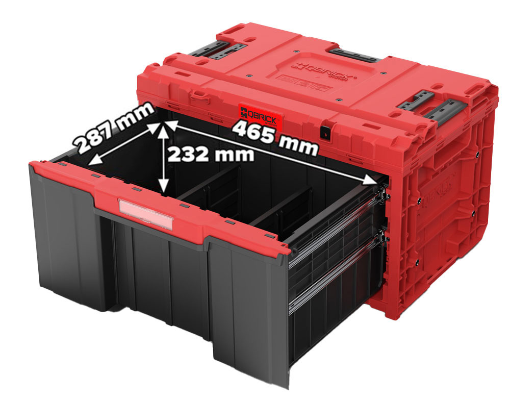 Skrzynka z szufladą QBRICK SYSTEM ONE Drawer 1 Toolbox 2.0 Custom RED Ultra HD | Skrzynie ...